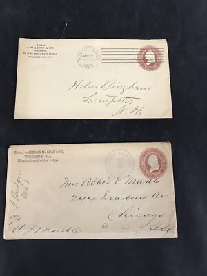 United States Stamp 2 Cent Lot of 2 Envelopes ( 1887 and 1886 ) | eBay