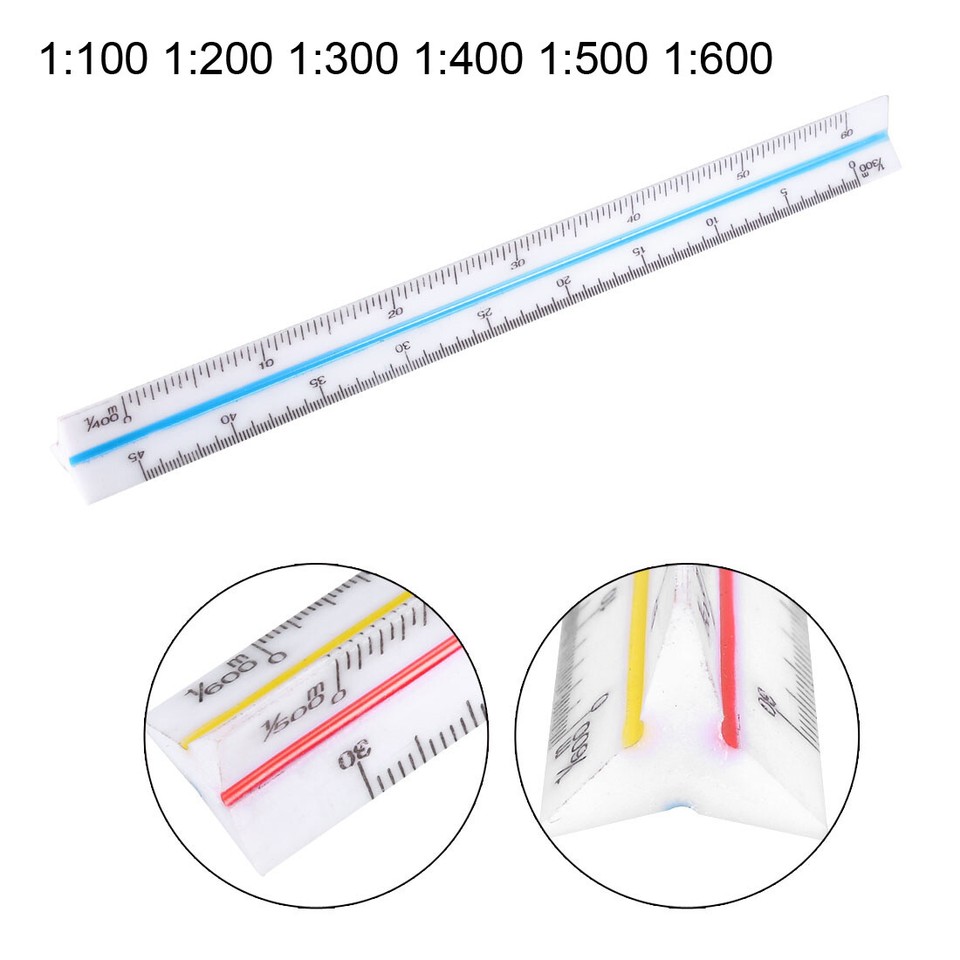 Scale Ruler 15cm Engineer Triangular Scale Architect Rulers 1:100 1:200 ...