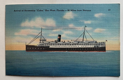 ca 1950s Ship Postcard P&O Steamship SS Cuba steamer arrival at Key ...