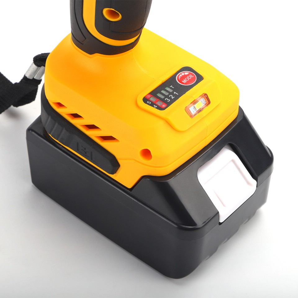 1800Nm Cordless Electric Impact Wrench Gun 1/2'' High Power Driver w ...