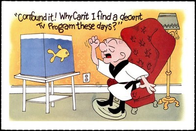 Vintage Comic Postcard Mr Magoo Complaining to Fish Aquarium 1988 | eBay