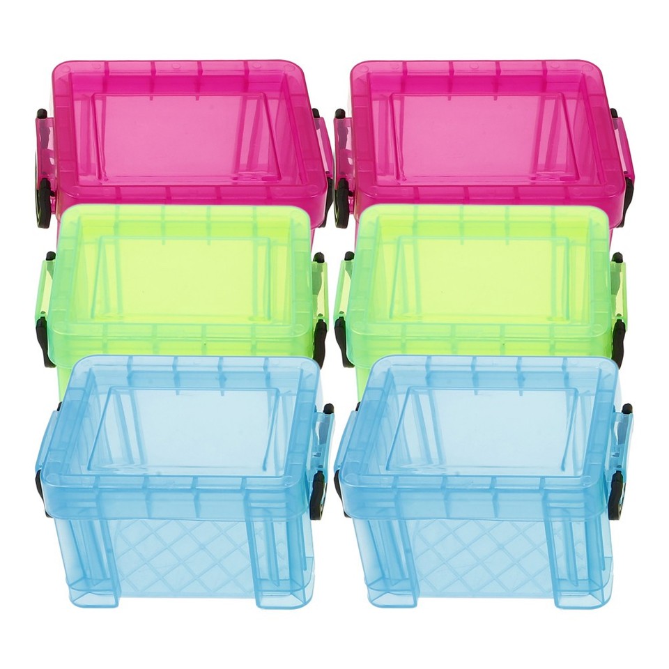 6 Pcs Mini Storage Box with Lid Boxes Lids Plastic Small Containers ...