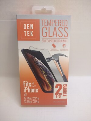 Gentek iPhone Screen Protector tempered glass XR 12 mini, 12 pro, 13 ...