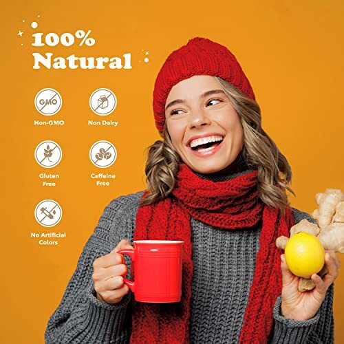 Honey Ginger Tea - Instant Tea Powder Packets with Lemon & Ginger Honey ...