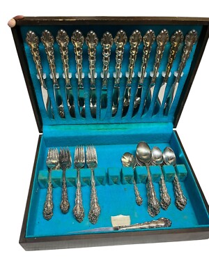 Vintage Oneida Community Modern Baroque Silverplate Flatware 77 Pieces ...