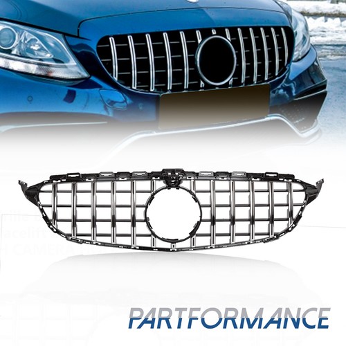 For Mercedes Benz W205 C250 C300 C400 GTR AMG Style Grill Grille Front ...