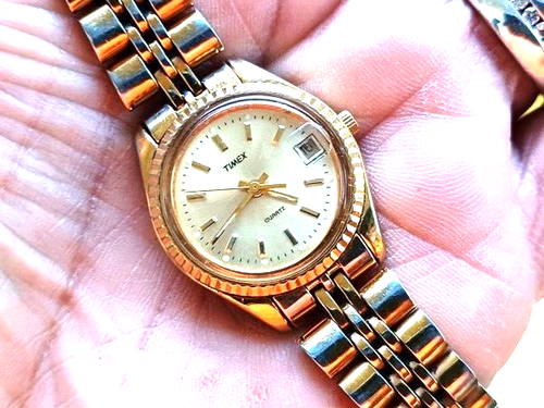 Vintage 1994 Timex Gold Ladies Quartz Watch Rare Made In Thailand # 377 ...