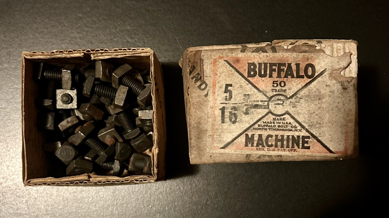 Vintage ORIGINAL" BUFFALO" Machine BOLTS 5/16 w/nuts 36 One Without Nut ...