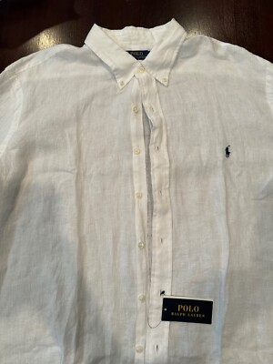NWT MEN'S 2LT POLO RALPH LAUREN WHITE BUTTON DOWN SHIRT Performance ...