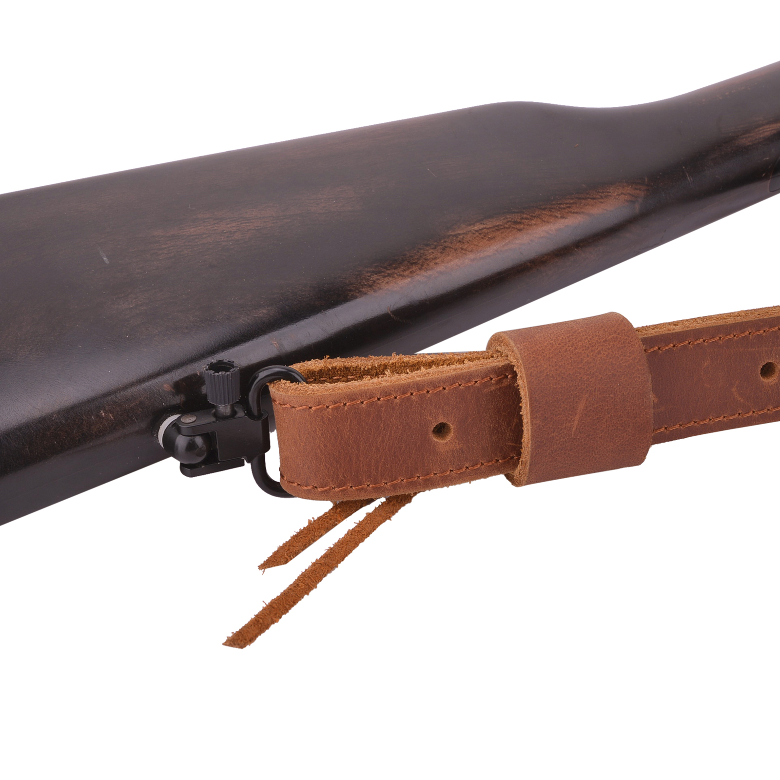 Wayne's Dog Buffalo Hide Leather Rifle Sling Gun Strap Brown 1inch Wide ...