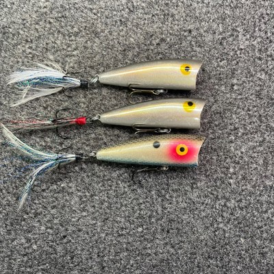 Rebel Pop-r P60 Popper Topwater s Lot of 3 Lures 1/4oz - G-Finish ...