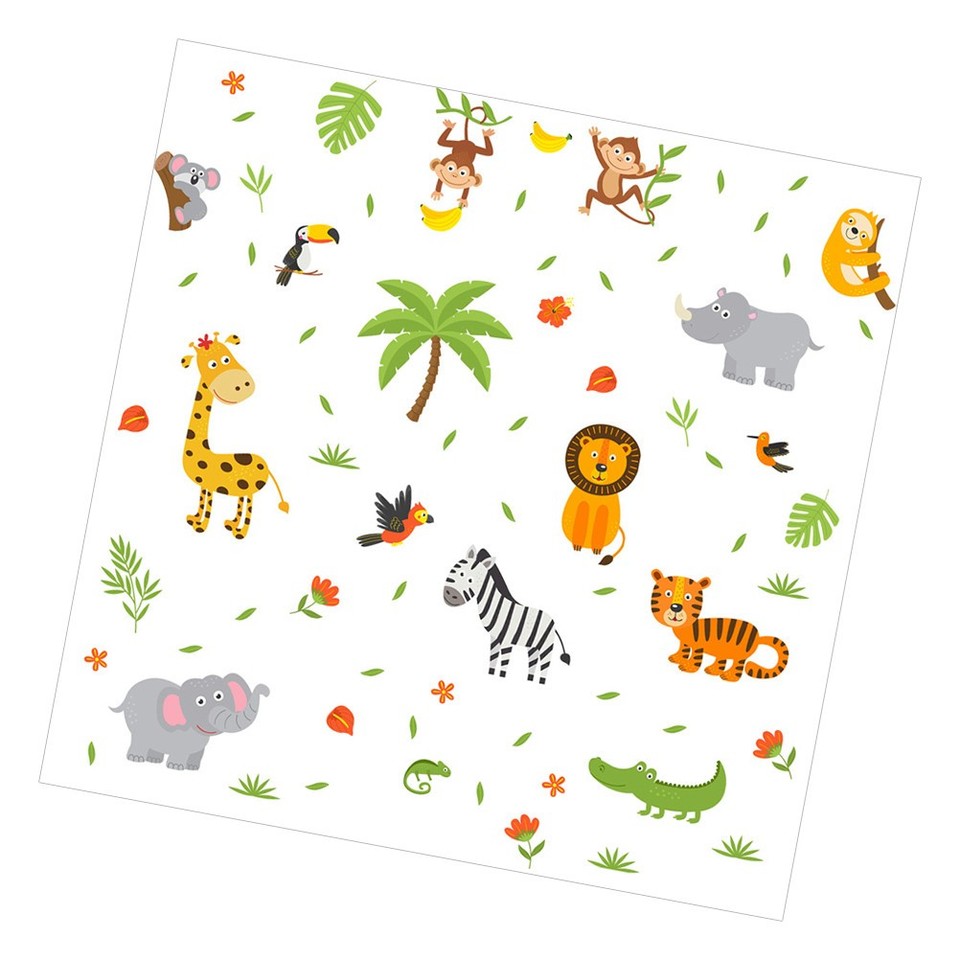 Cute for Nursery Animals Cartoon Glass Decals Decor | eBay UK