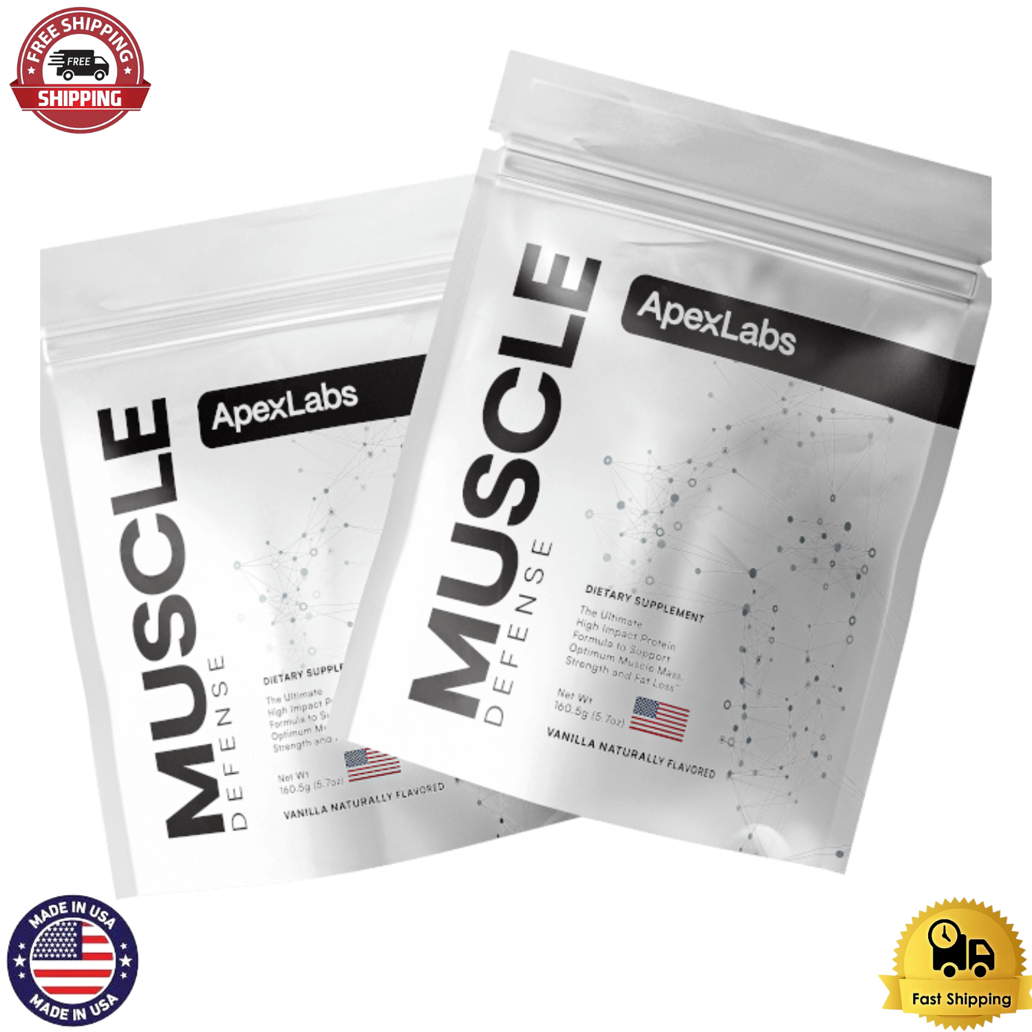 Apex Labs Muscle Defense Vanilla 8.57 oz each Pack of 2 | Dietary ...