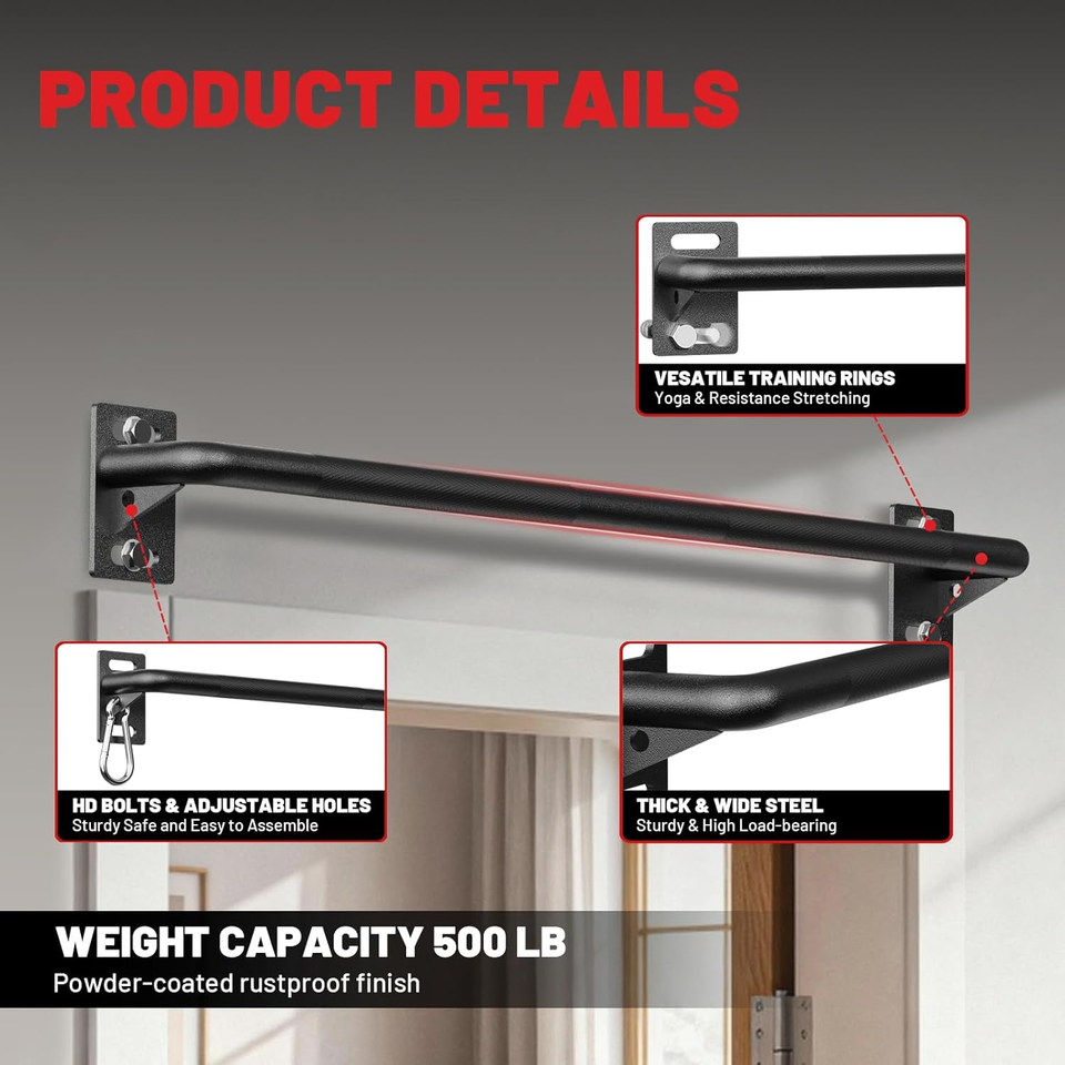 Wall Mounted Pull up Bar, Chin up Bar, Strength Training Pull-Up Bars ...