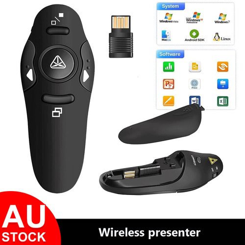 Wireless Presenter PowerPoint Mouse Clicker Laser Pointer Presentation ...
