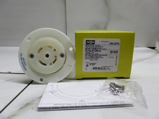 Hubbell WP2 30A Insulgrip Twist-Lock Wall Plate Flanged Receptacle ...