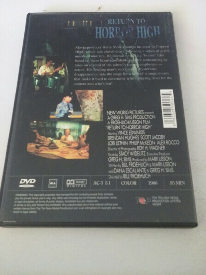 Return to Horror High (DVD, 2001) Lori Lethin, Brendan Hughes, Alex ...