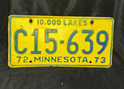 VINTAGE Minnesota License Plate 1972-73 #C15-639 | eBay