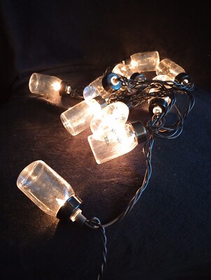 String Of 10 Mini Mason Jar Lights Clear Plastic New | eBay