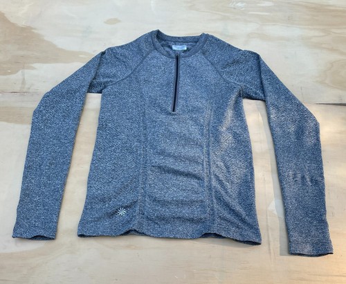 Athleta Men's Heather Gray Quarter Zip Long Sleeves Sweatshirt, Size M ...