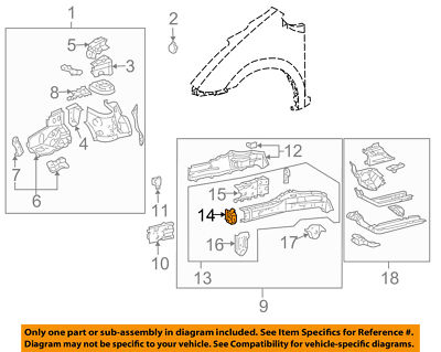 Toyota OEM 2004-2009 Prius Fender Front Extension Bracket Right ...