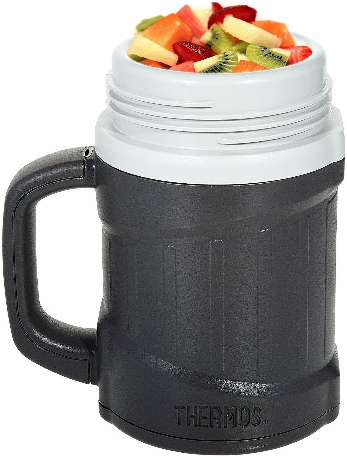 Thermos Vacuum Insulated Double Wall Foam Microwavable Food Jar Gray 16 ...