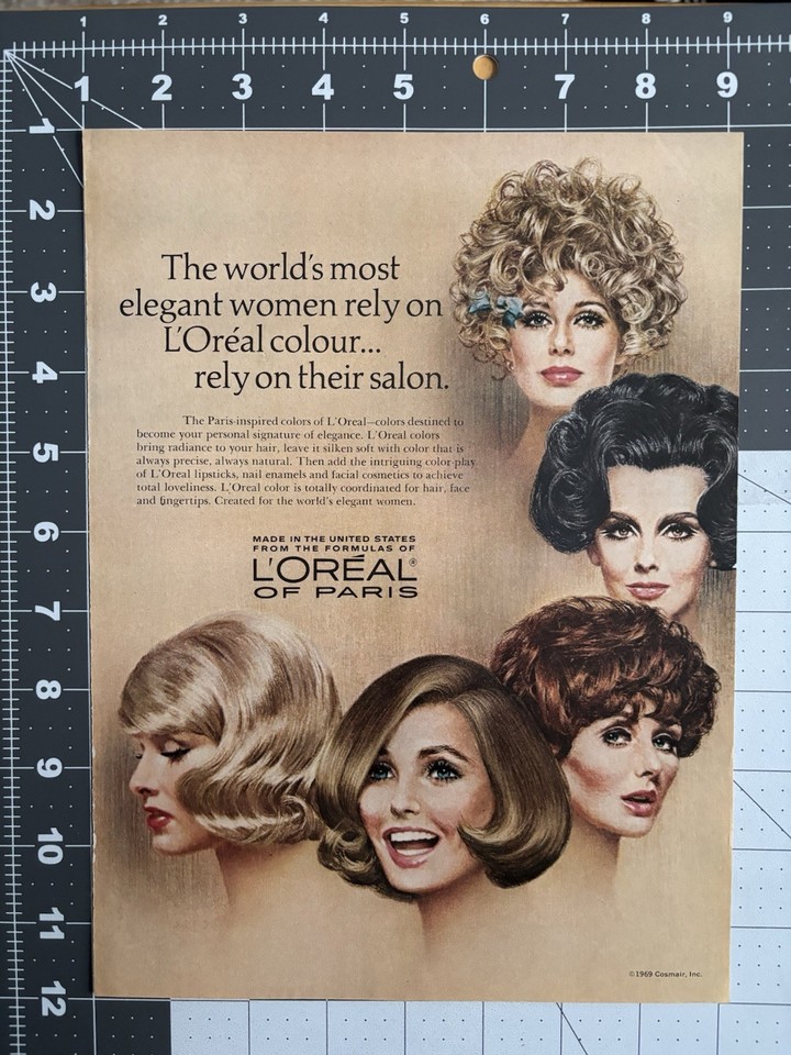 1969 L’Oréal Original Vintage Advertisement Illustration Hair Color ...
