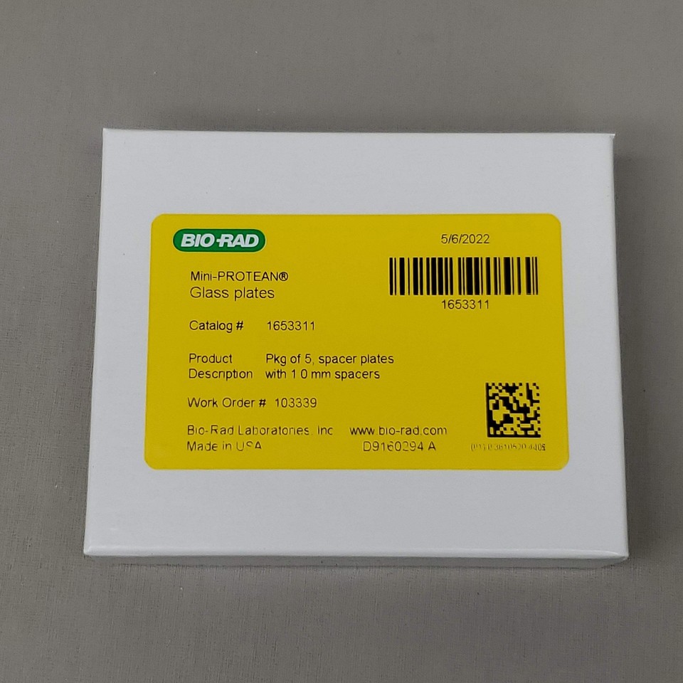 BIO-RAD 1 Box of 5 PCS of Mini-PROTEAN Glass Spacer Plates W/ 1.0mm ...