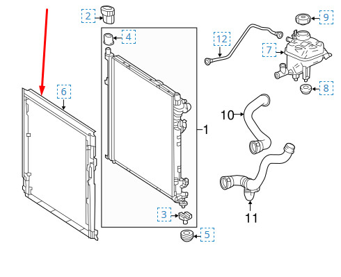 2011- 2015 MERCEDES Ml Class W166 Air Radiator Cover Trim A0995040918 ...