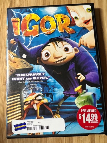 IGOR DVD 2008 Steve Buscemi, John Cleese, Jennifer Coolidge Jay Leno ...