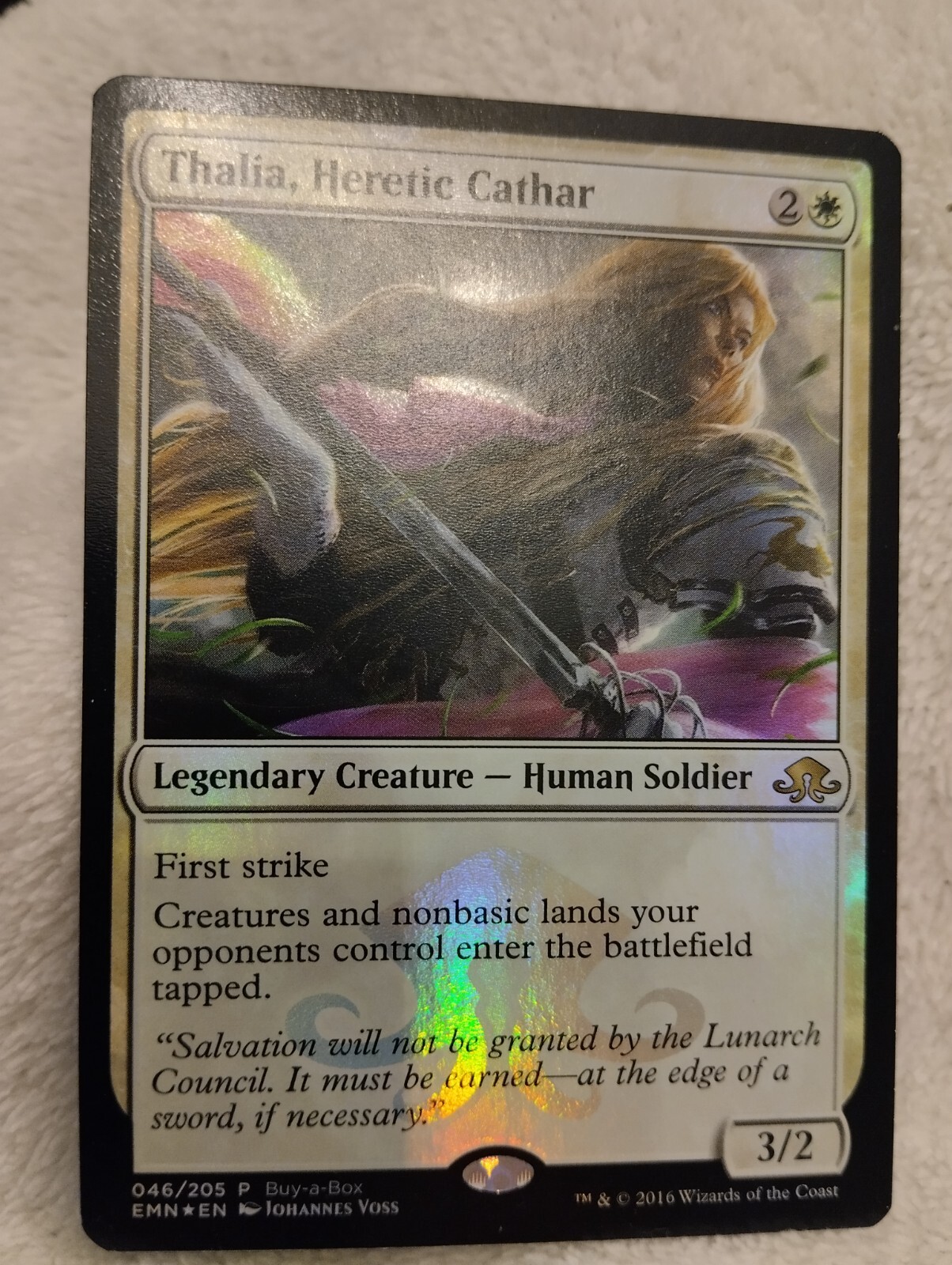 MTG THALIA, HERETIC CATHAR FOIL ENG EXC Eldritch Moon Buy A Box Promo ...