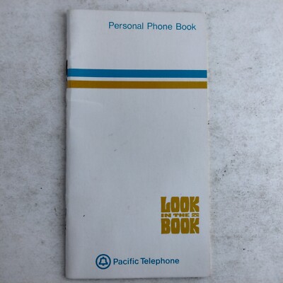 Pacific Telephone Personal Phone Book Look In The Book Unused | eBay