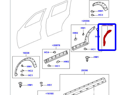 Land Rover Lr3 Lr4 Genuine Side Molding Seal Strip CGE500430 OEM for ...