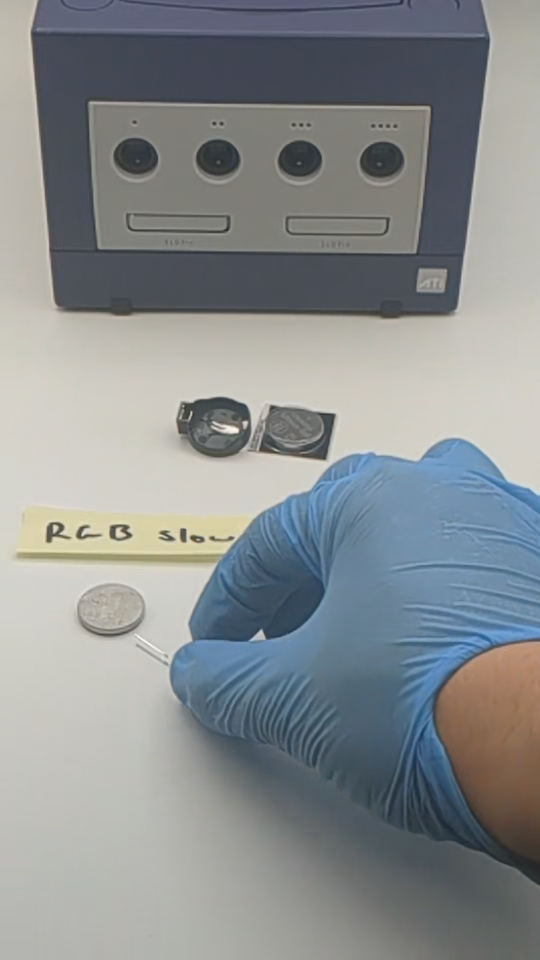 GameCube Battery Holder Mod/ Color Power LED Kit CR2032 Clock Save ...