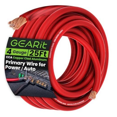 , 4 Gauge Wire, for Automotive Power/Ground, Battery Cable, Car Audio ...