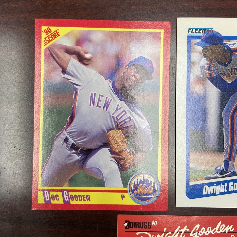 Dwight Gooden 3 Card Lot Baseball 1990 Score Fleer Donruss lot 1 mets ...
