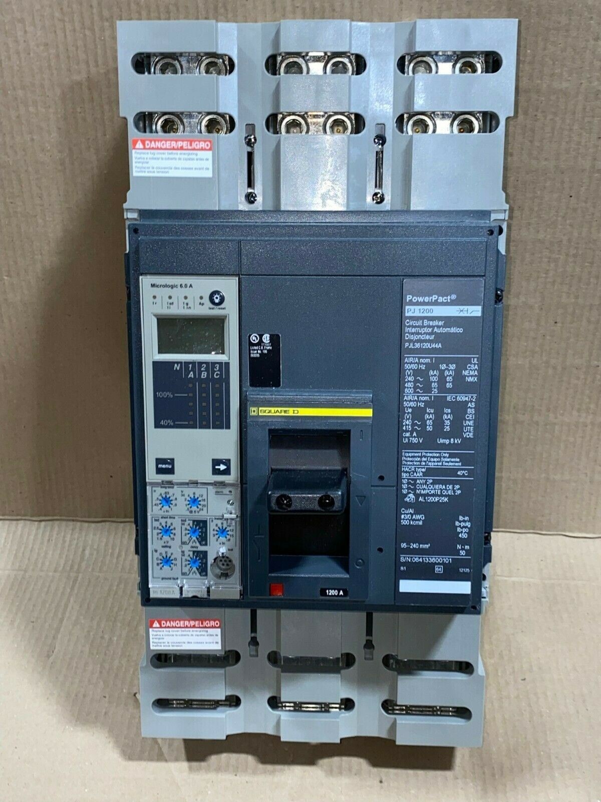 NEW Square D PJ PJL36120U44A 3 Pole 1200 Amp 600V PowerPact Circuit ...