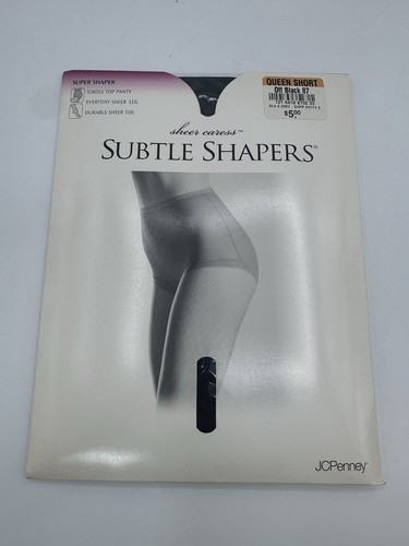 Vintage JcPenny Sheer Caress Subtle Super Shapers Queen Short Off Black ...
