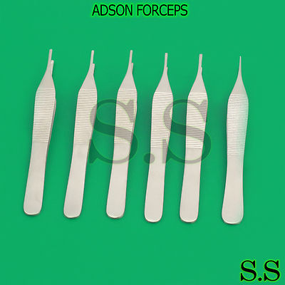6 O.R ADSON FORCEPS MICRO FINE POINT 4.75" SERRATED SURGICAL DENTAL ...