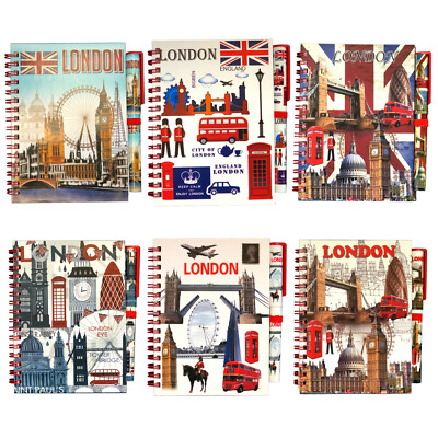 London Souvenir Notebook Union Jack Stationary British Flag Gift 6 ...