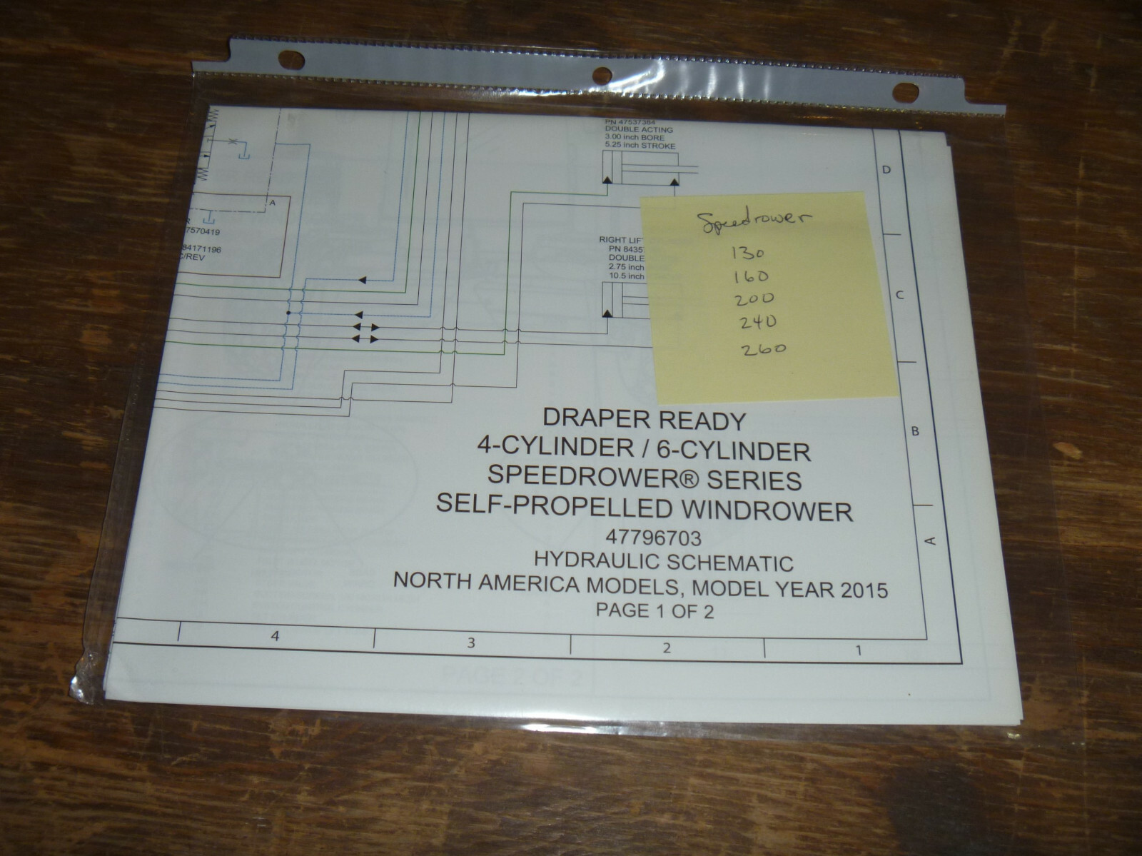 New Holland Speedrower 240 Draper Windrower Hydraulic Schematic Diagram ...