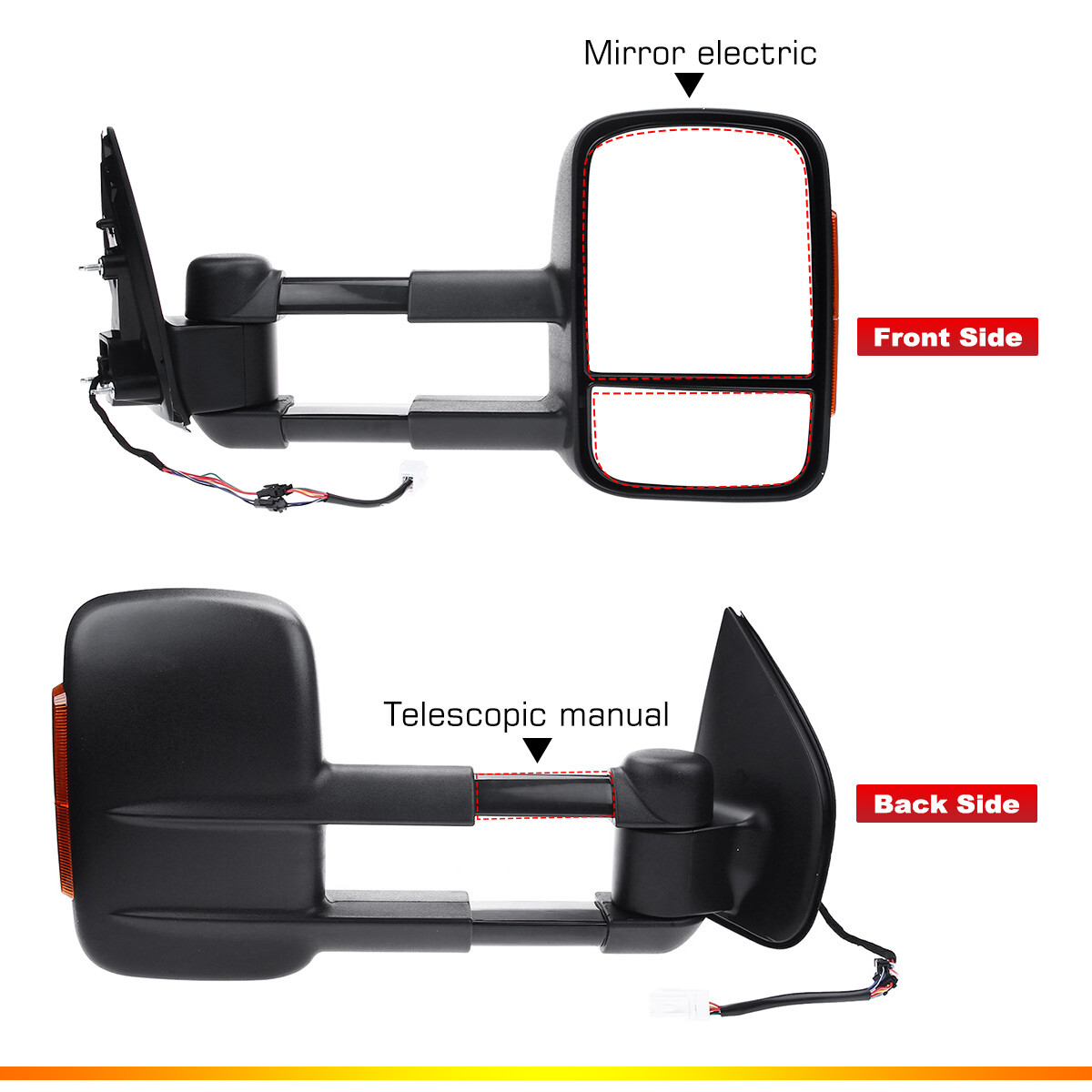 Power Extendable Towing Mirrors w/ Indicators for Holden Colorado RG ...