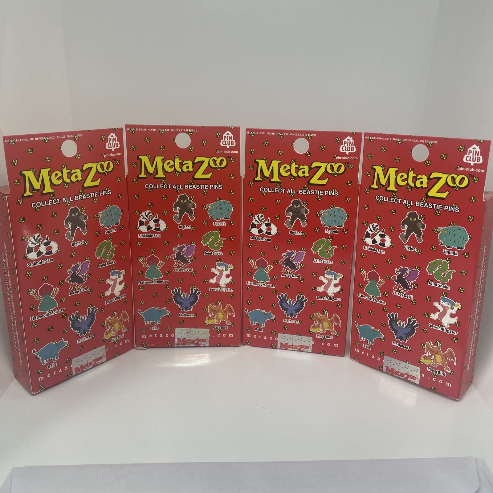 Lot of 4x Metazoo Pin Club Mothman 1st Edition pin and promo cards ...