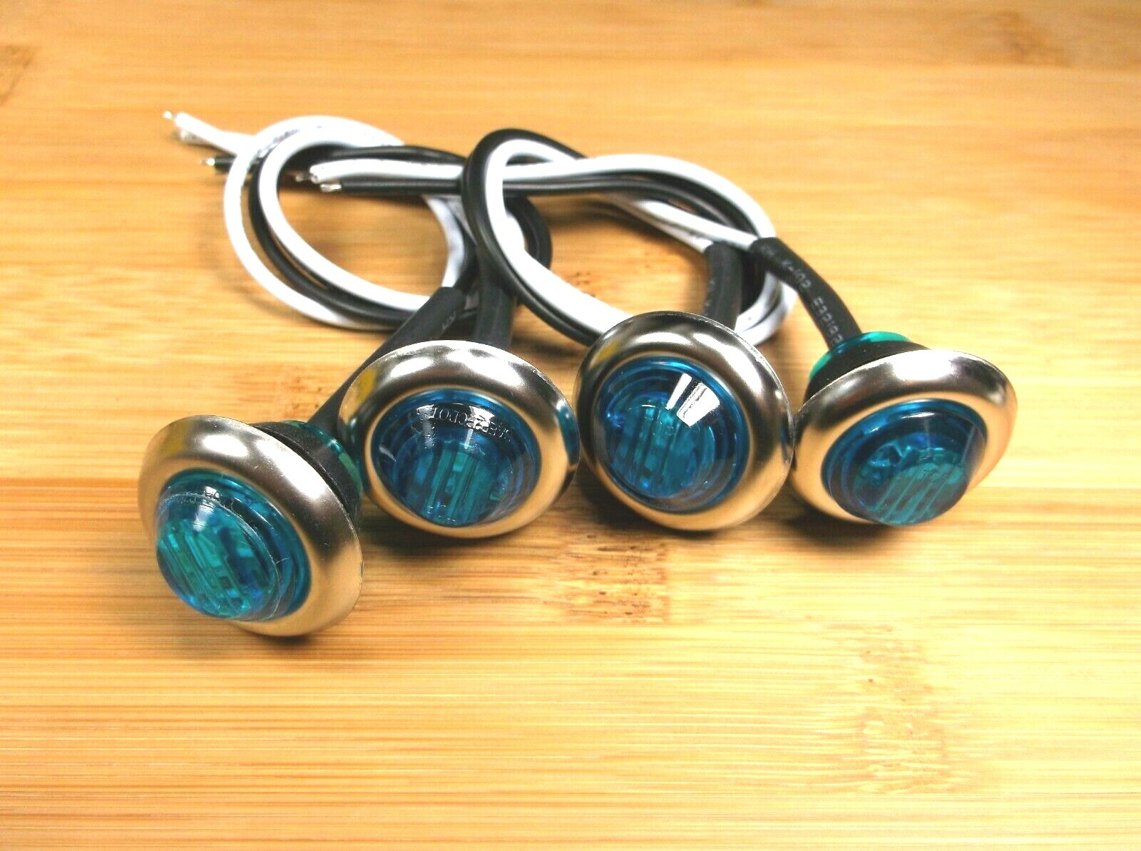 4 BBT Waterproof 12 volt Blue LED Stainless Steel Landscape Accent ...