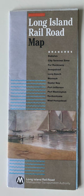 Vintage 1992 MTA Long Island LIRR RR Railroad System Map pocket train ...