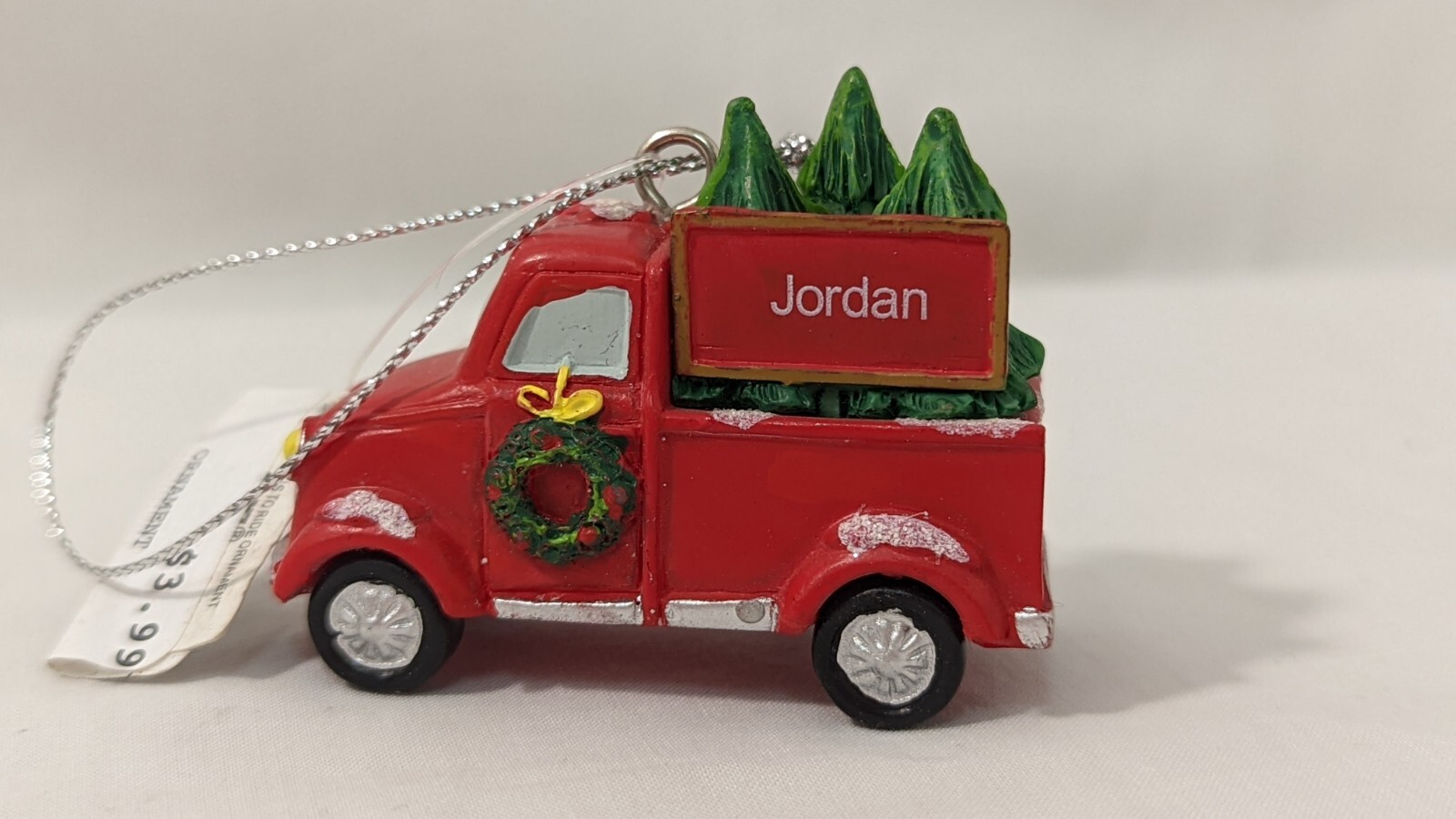 New Ganz Christmas Red Truck Ornament Personalized Name JORDAN w ...