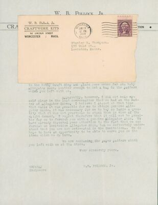 1938 Craftwork Kits Worcester MA Letterhead + Envelope Alligator Order ...