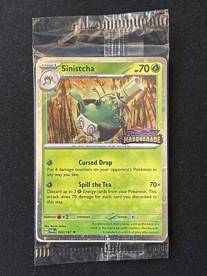 Pokemon TCG Twilight Masquerade Sealed Sinistcha Prerelease Promo Card ...