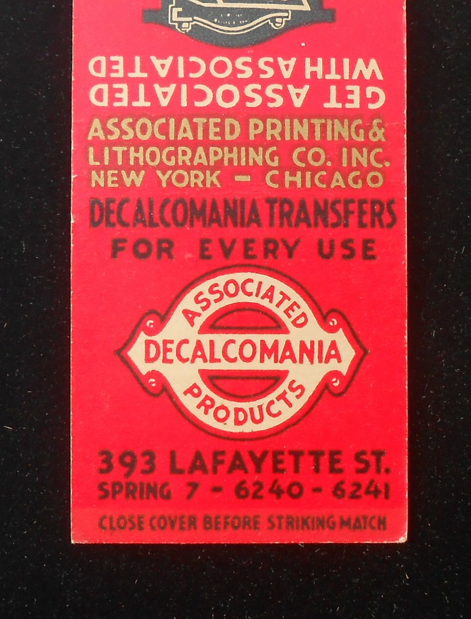 1940s Decalcomania Transfers Associated Printing 363 Lafayette St. NYC ...