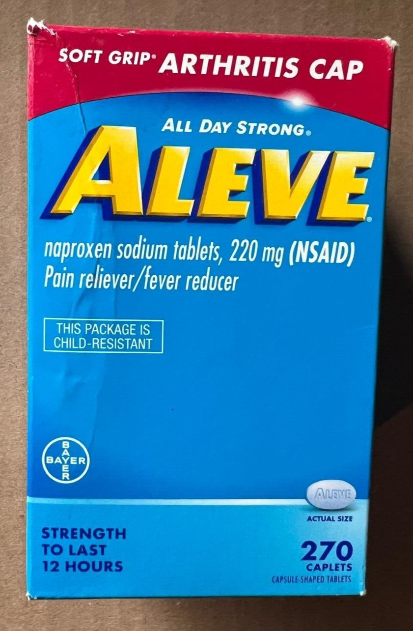 Aleve 220 mg Arthritis Cap 270 Count Pain Reliever Caplets for $14.99 ...